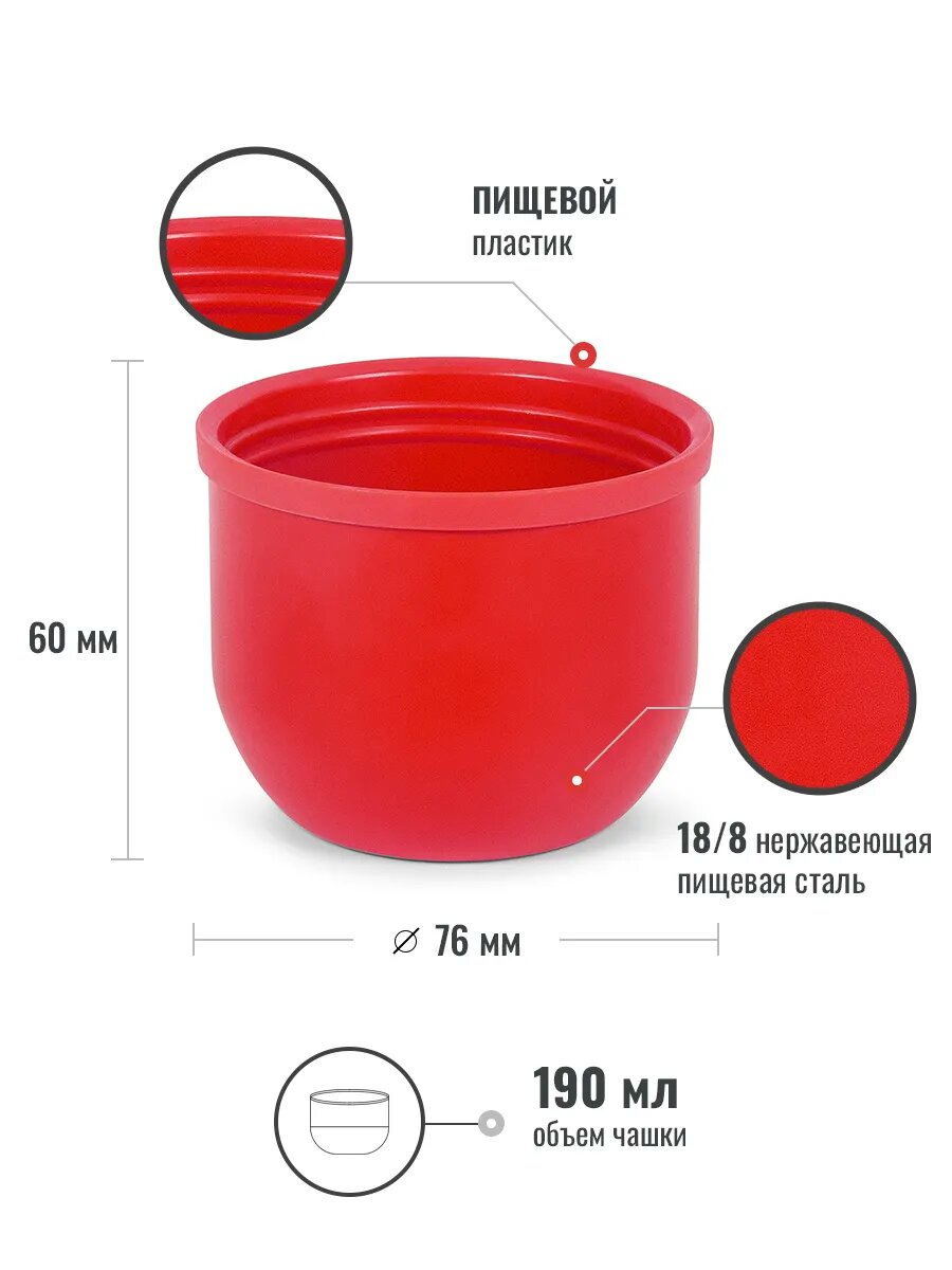 Крышка-чашка для термоса 750 мл, 190 мл