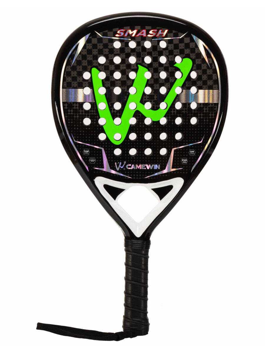 Ракетка для падел CAMEWIN Smash 12K Carbon, цвет: Black/Green