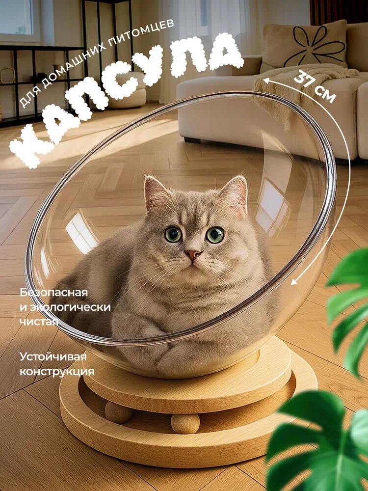 Лежак для животных/Лежак для кошек напольный деревянный, лежанка для животных регулируемая, прочное место для сна кота и маленькой собаки.