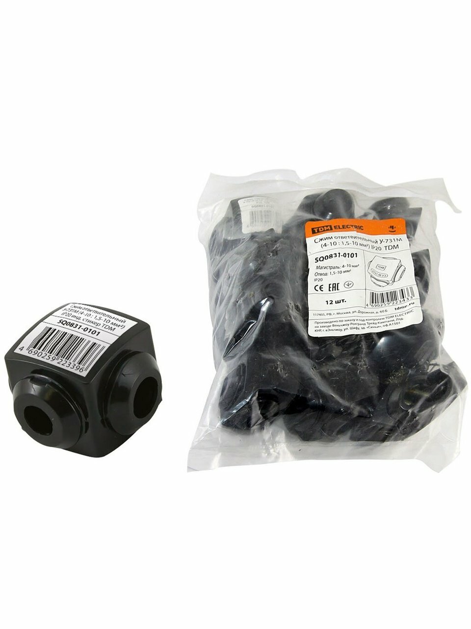 Сжим ответвительный TDM Electric У-731М IP20 4-10:1,5-10 мм² SQ0831-0101 для надежного соединения электрических проводов