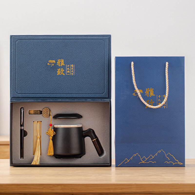 Набор керамических офисных кружек в подарок для клиентов, деловой подарочный набор для юбилеев компаний, школьных торжеств, креативный и практичный сувенир.