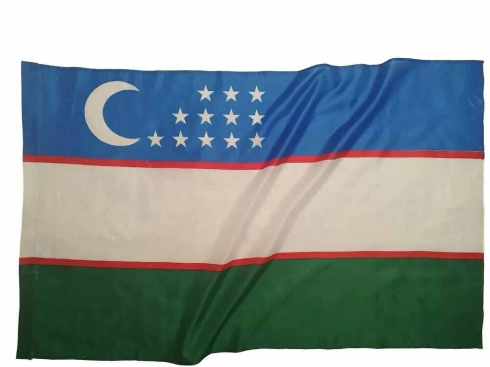 Флаг Узбекистана Uzbekistan Узбекистан 145Х90см Большой Двухсторонний Уличный