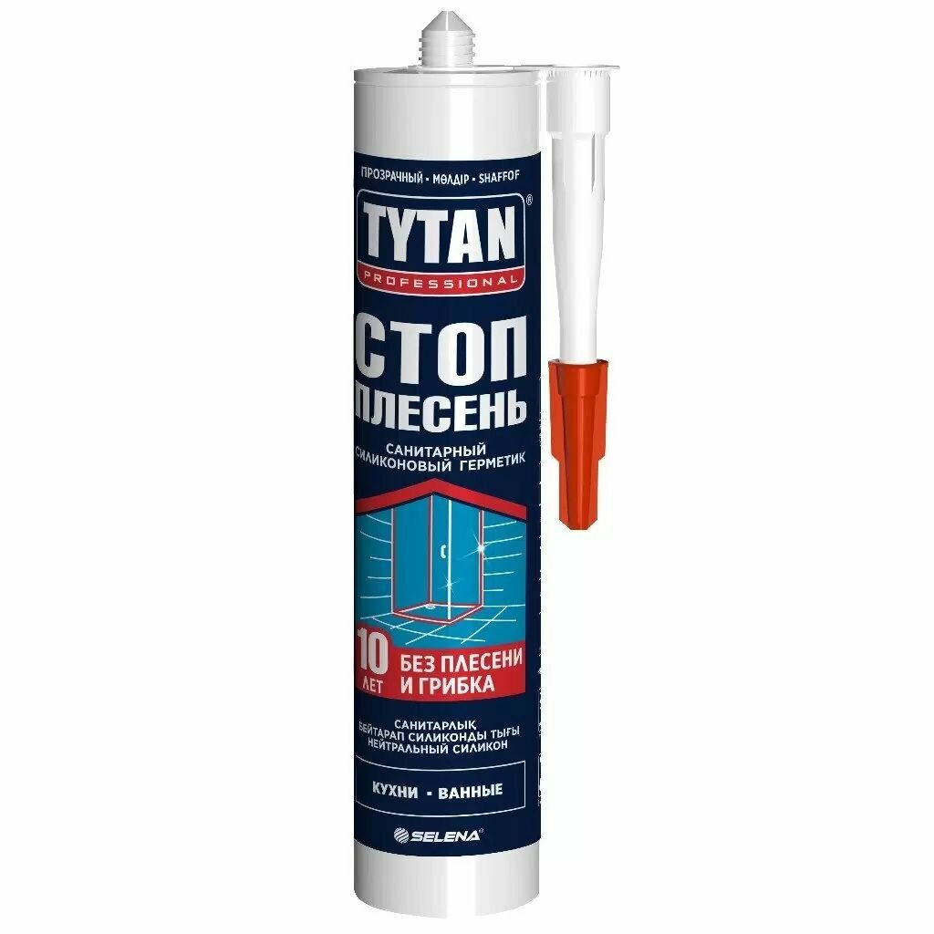 Герметик силиконовый санитарный Tytan Professional 280 мл белый Стоп плесень для ванны и кухни нейтральный картридж