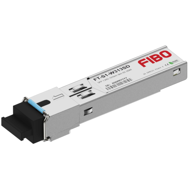 FIBO FT-S1-W313SD Трансивер/ FIBO FT-S1-W313SD SFP модуль WDM, 1.25 G, 3 км, TX 1310 нм, RX 1550 нм, SC, DDM