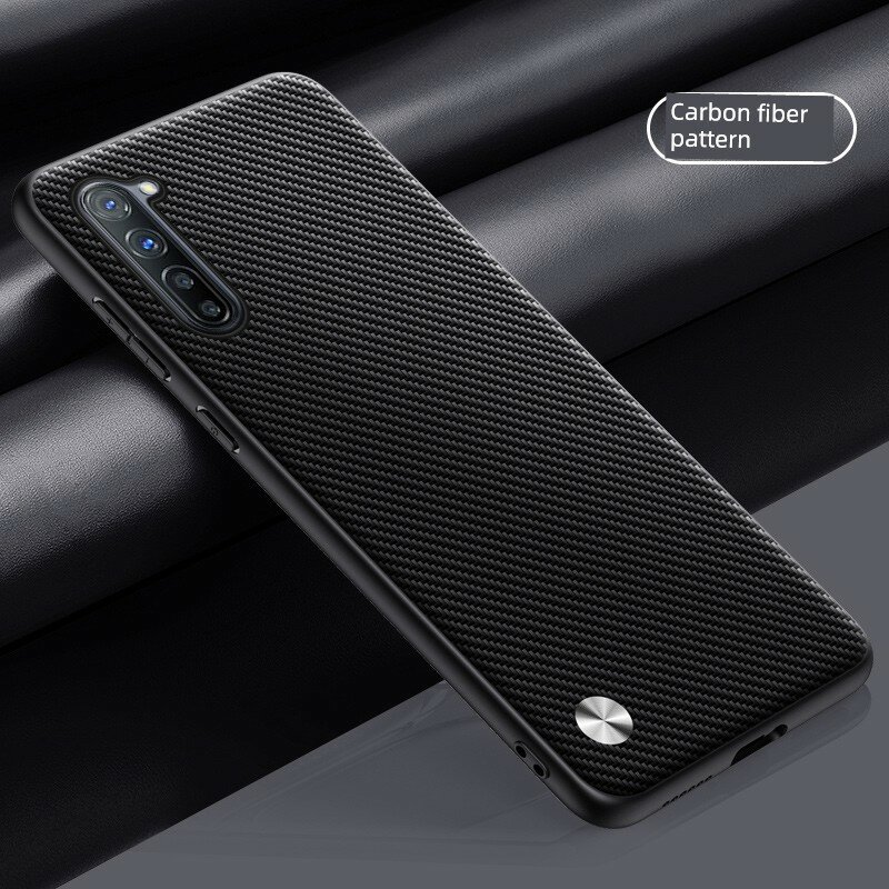 Чехол для OPPO K7 матовый антицарапинный с текстурой углеродного волокна, полная защита