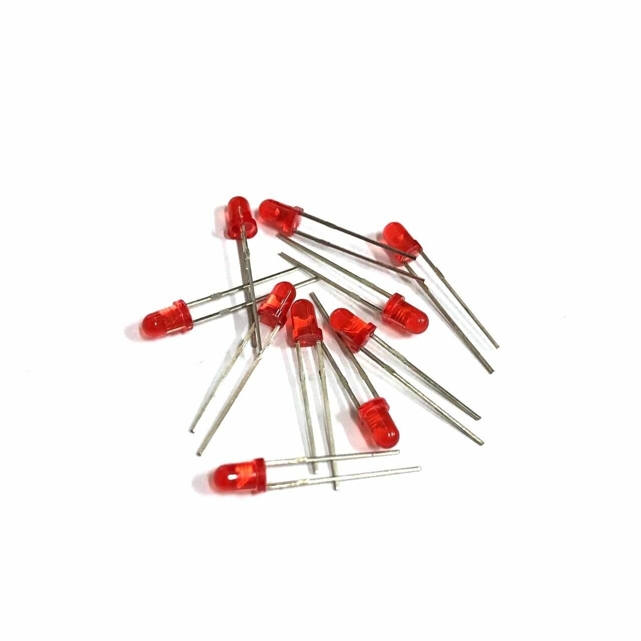 10 шт Светодиод 3 mm 30 mCd 20 красный