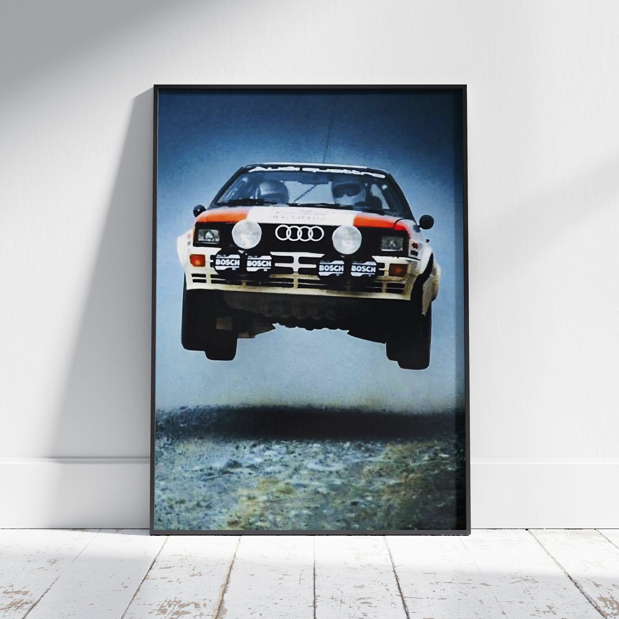 Плакат на стену для интерьера Культовые машины (Audi Quattro 3) - Постер по легендарным и классическим ретро автомобилям формата А4 (21x30 см)