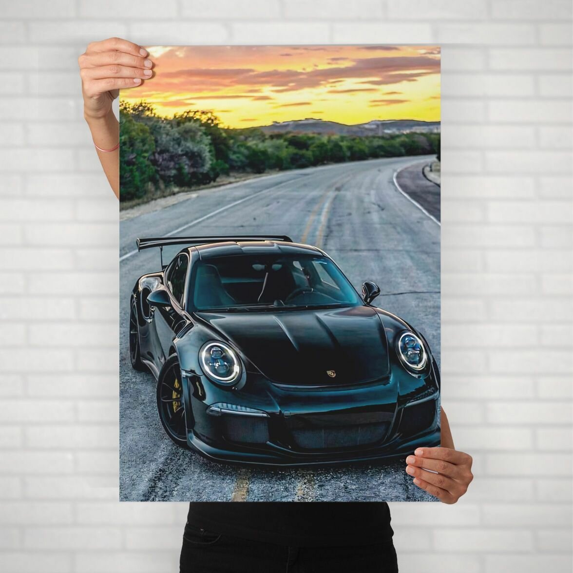 Плакат на стену для интерьера Культовые машины (Porsche 911 9) - Постер по легендарным и классическим ретро автомобилям формата А1 (60x84 см)