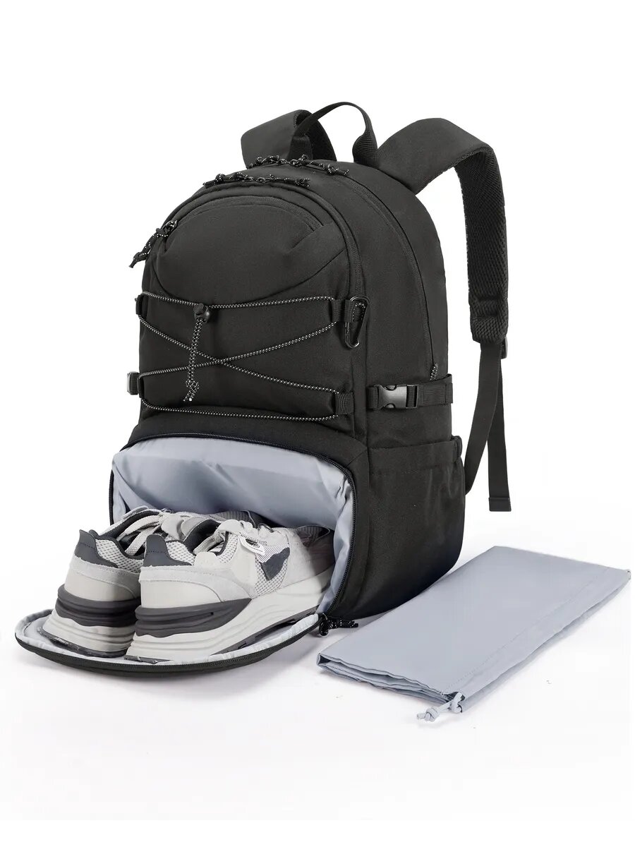 Рюкзак Bagsmart, 30 л, с мешком в комплекте, USB-портом, черный — фото 1