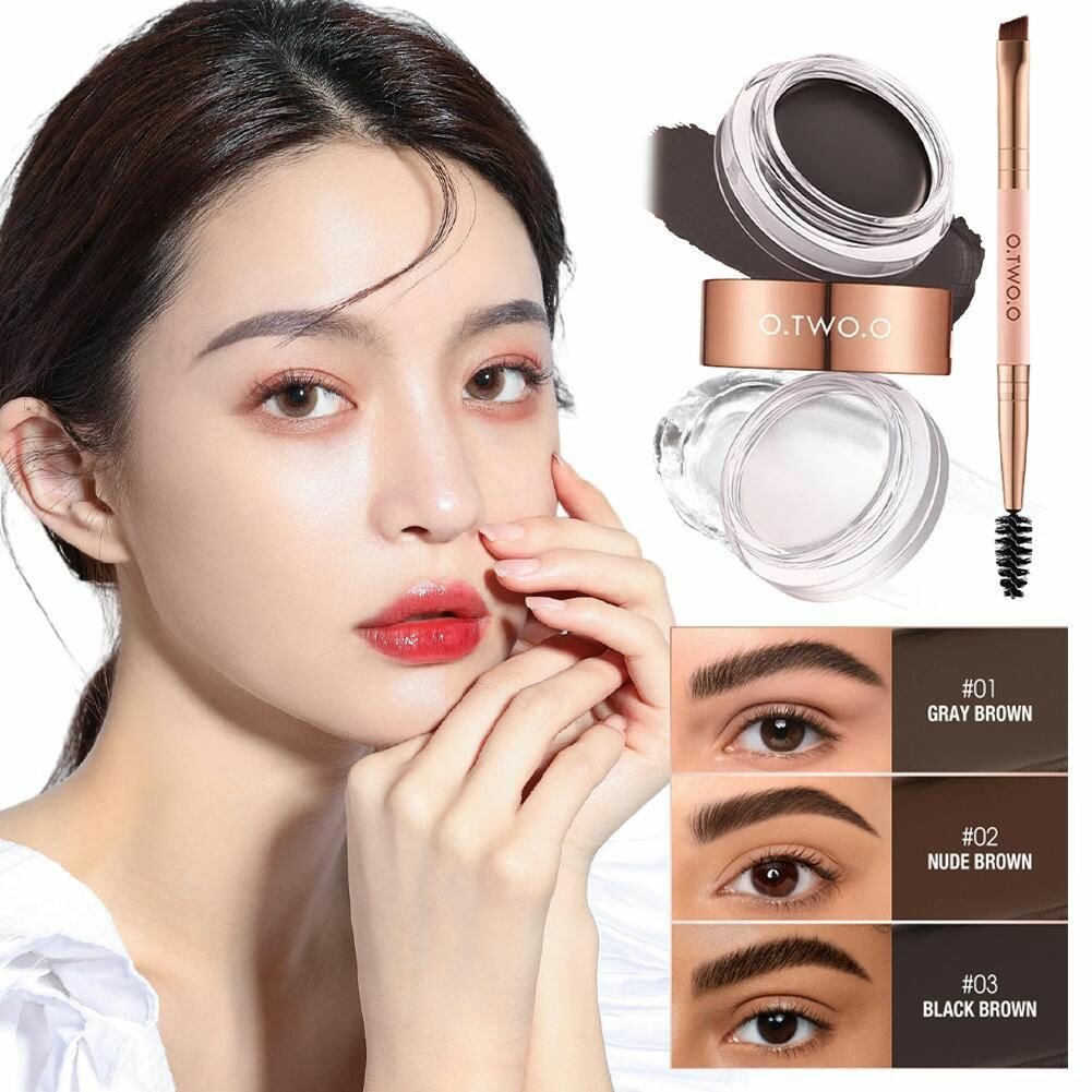 Помада для бровей O.TWO.O Eyebrow Pomade, гель-воск 2 в 1, водостойкая, стойкая кремовая текстура