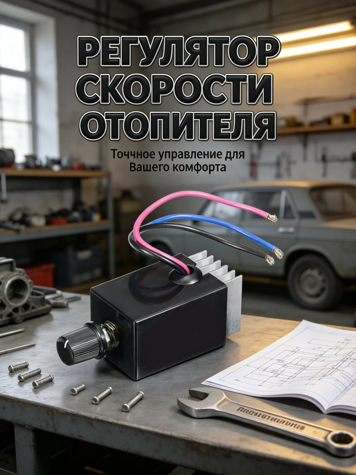 Запчасти для автономного отопителя, регулятор скорости двигателя постоянного тока с радиатором и ручкой управления арт. PPP0365005001