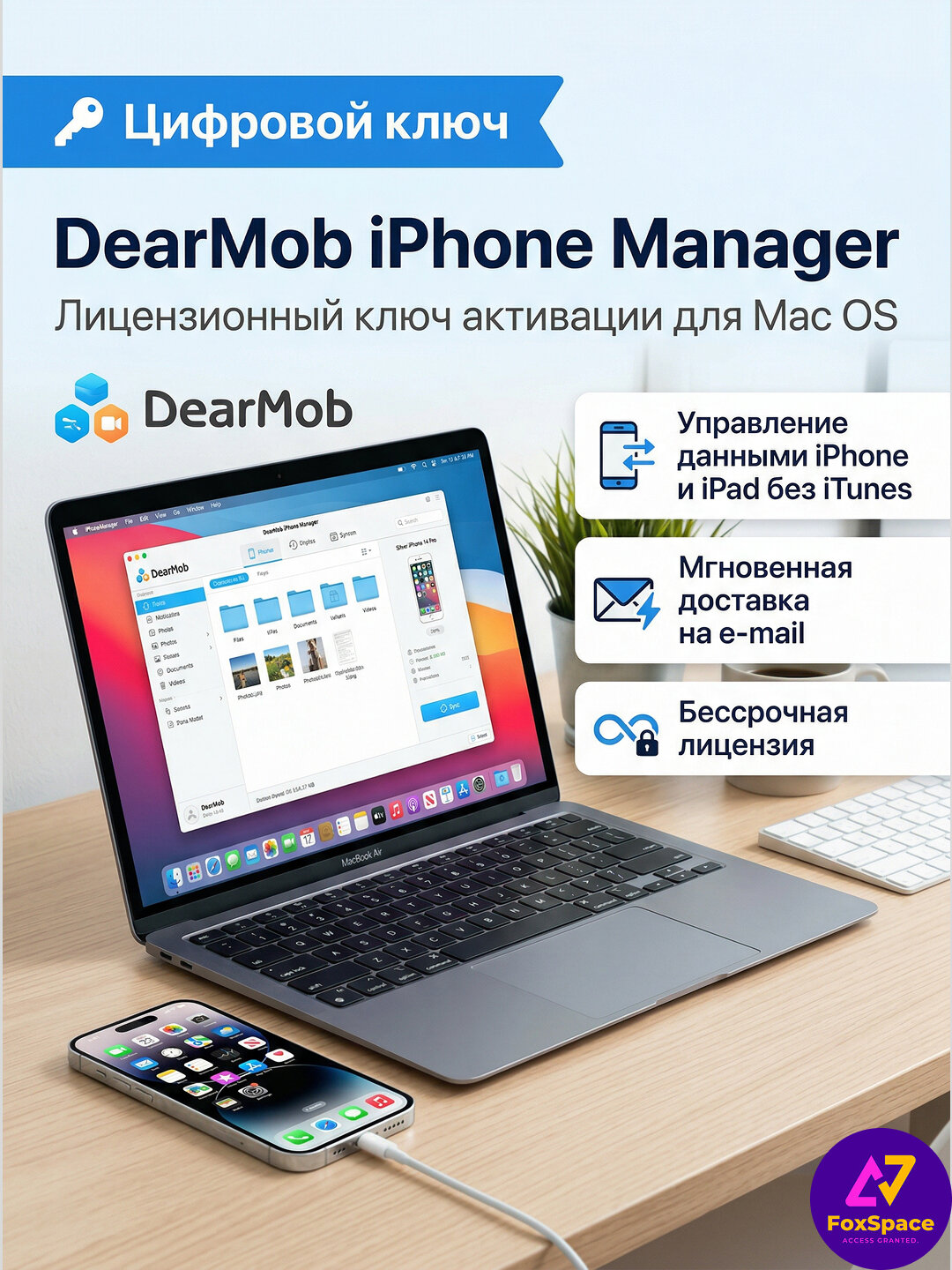 DearMob iPhone Manager, ключ ( код ) активации для macOS, ( управление данными iPhone и iPad )
