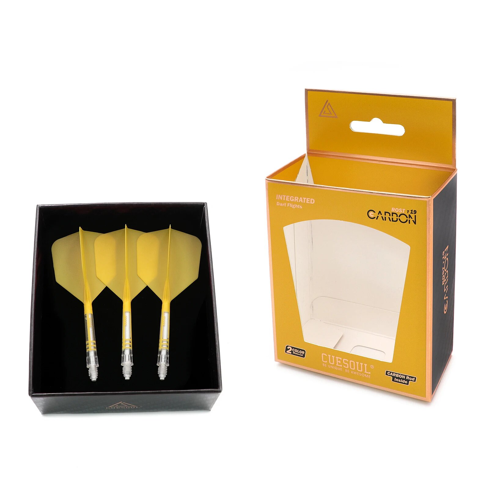 CUESOUL ROST T19, набор для дартса, желтые валы и полеты, 3 шт