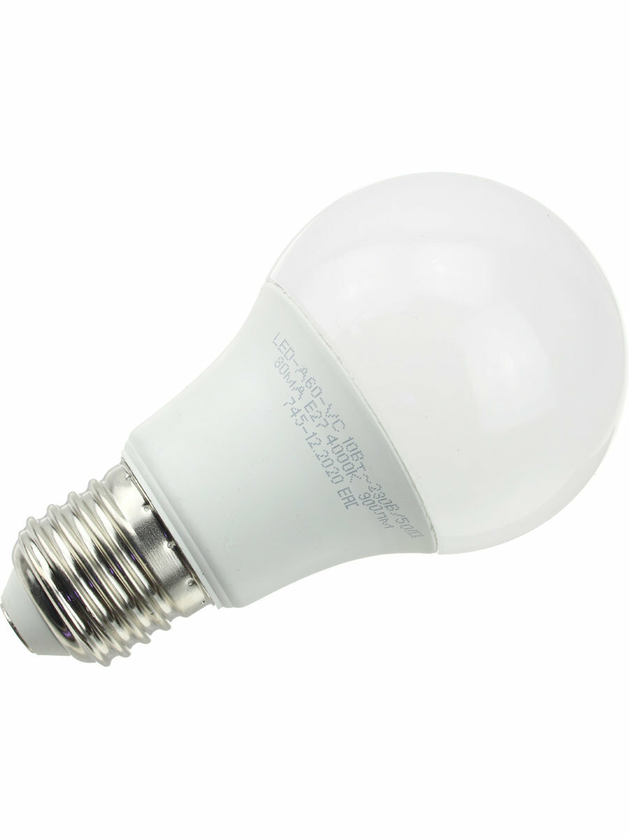 Лампа светодиодная LED-A60-VC 10Вт 230В Е27 4000К 900Лм in home