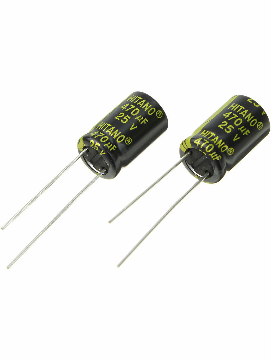 Конденсатор 470мкФ 25В 10*16мм 105С (упаковка 2шт) Hitano EXR471M25B 1010мА 5000час