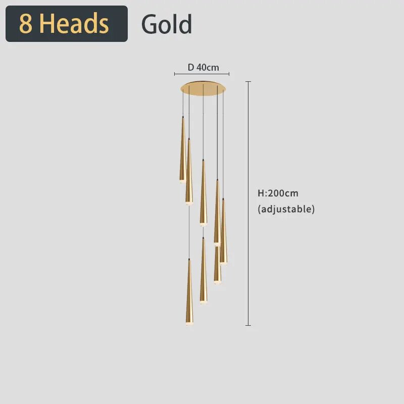 Лестничный люстра простой современный атмосфера дуплекс многоквартирный дом Спальня Скандинавский ресторан лофт rotati Длинный подвесной свет