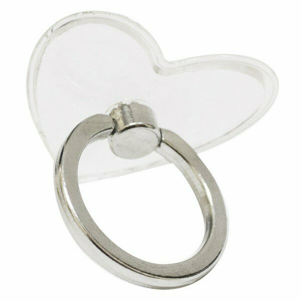 Кольцо держатель Krutoff для телефона Сердце прозрачное