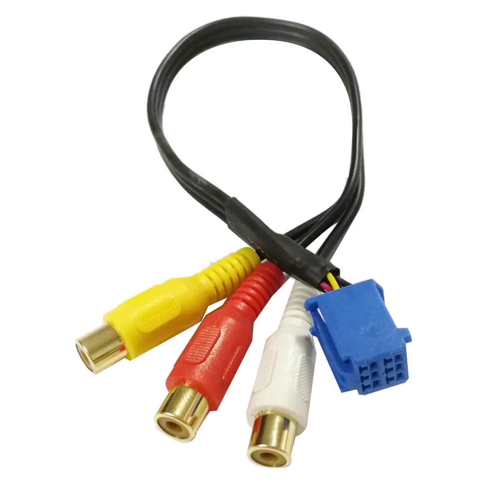 Автомобильный RCA AV-In кабель для головного устройства Toyota 6-pin — 6-контактный штекер, пластик, цвет на фото