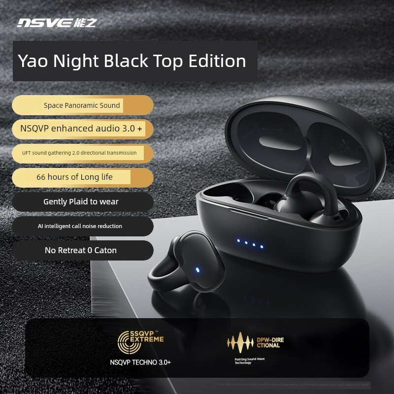 Беспроводная Bluetooth-гарнитура Nengzhi HM20 с костной проводимостью, без вкладышей, с креплением на ухо, для спорта,
