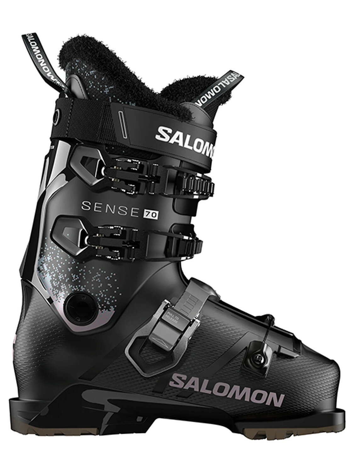 Горнолыжные ботинки Salomon Sense 70 W GW Black/Oil Green 25/26 , для женщин , черный