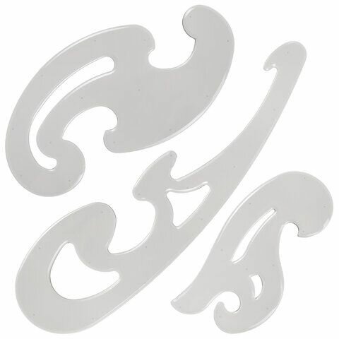 15 шт. Лекало, набор 3 шт, Остров сокровищ, 25 см, 17 см, 12 см, тонированные, европодвес, 210784