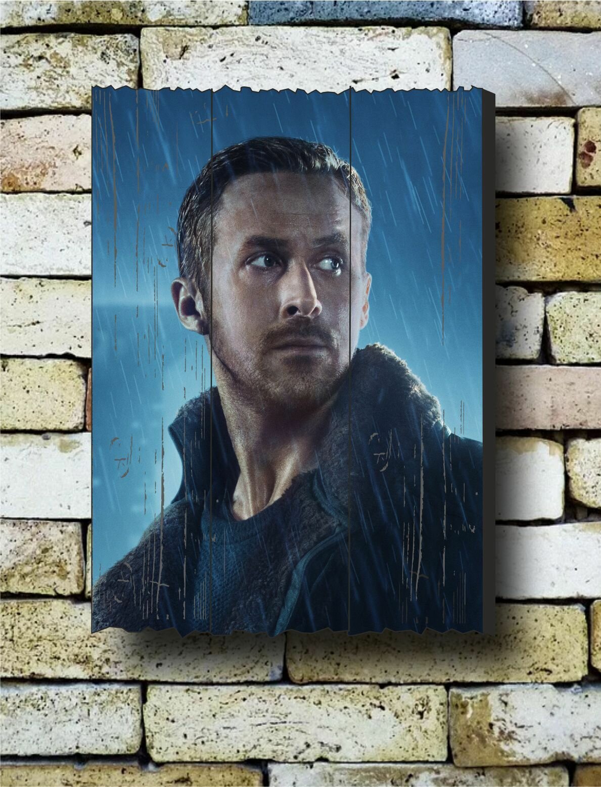 Картина на досках "Райан Гослинг. Бегущий по лезвию 2049. Ryan Gosling As Officer K In Blade Runner 1"