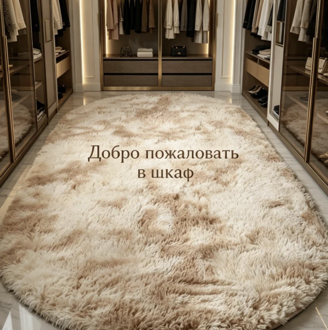 Простой и мягкий ковер для гостиной, полиэфирное волокно, 200*80 см, бежевый