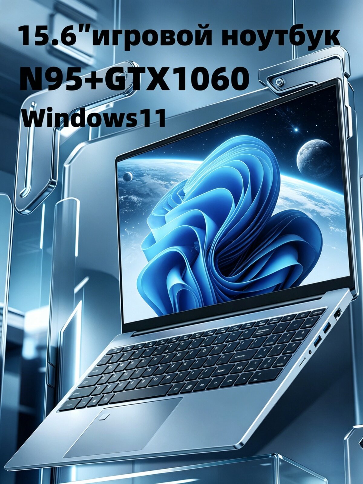 Intel N95 видеокарта GTX1060 15,6" IPS Премиальный игровой ноутбук для работы и учебы ноутбуки ультрабук , Windows11