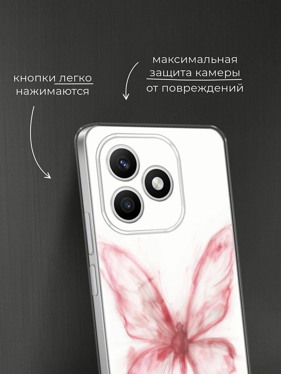 Силиконовый чехол на Honor X8d / Хонор X8d с принтом Бабочка в дымке — фото 1