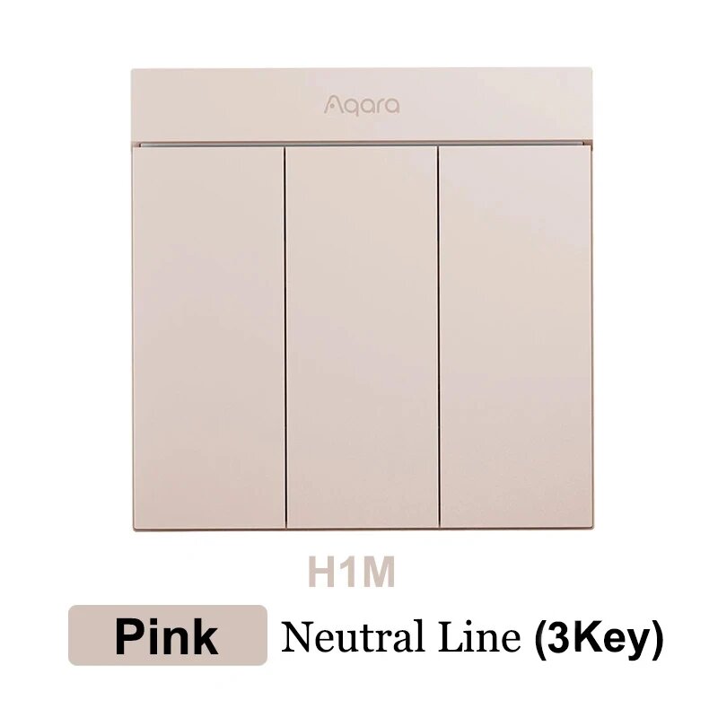 Оригинальный умный выключатель на стене Aqara H1M Zigbee 3.0 Neutral MARS-Tech 6 цветов беспроводной клавишный световой выключатель умный дом для Homekit App-Роузовый 3-клавишный