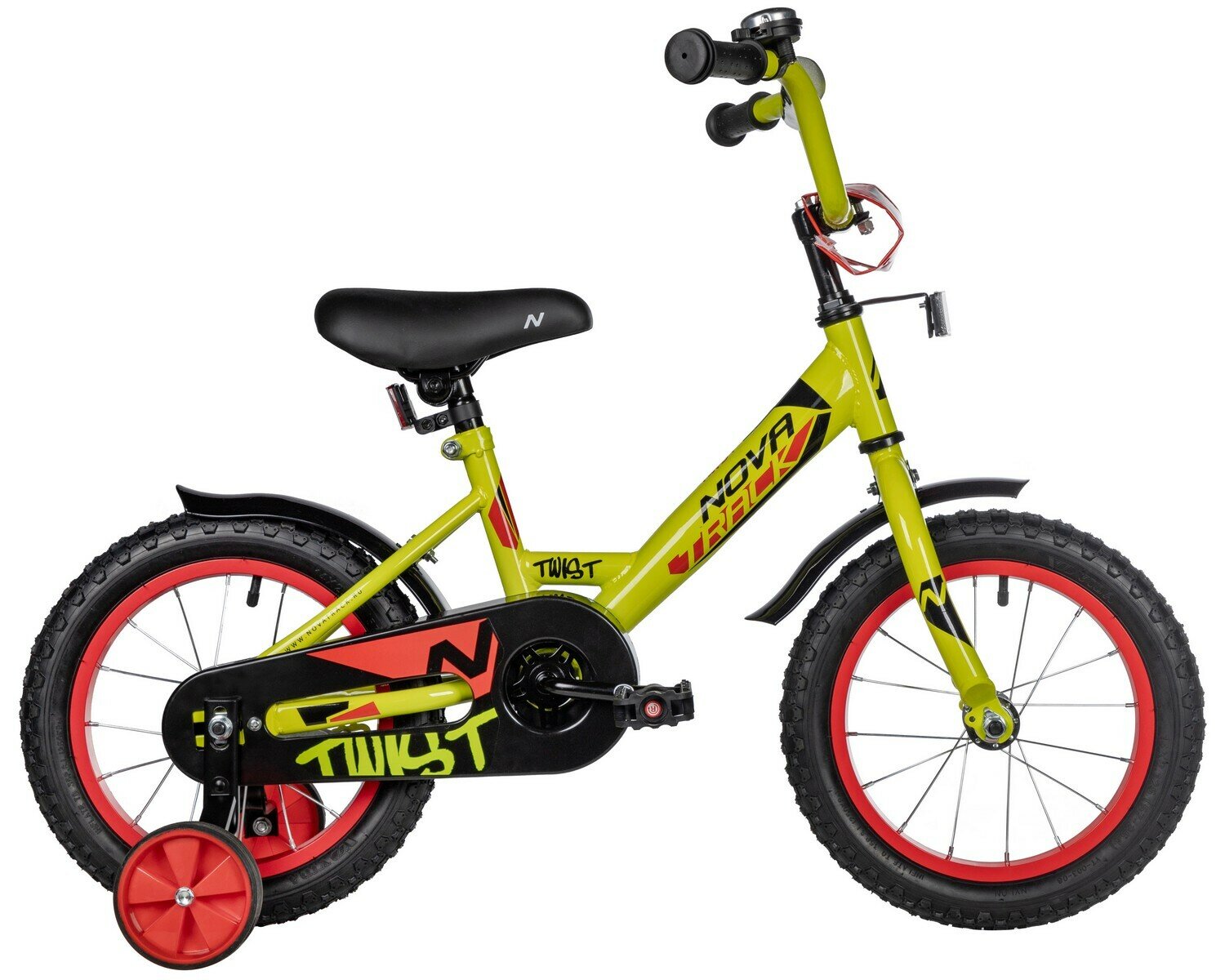 Детский велосипед Novatrack Twist 14" (2025) 14 Зеленый (95-110 см)