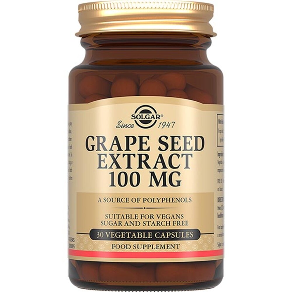 БАД Solgar Капсулы "Экстракт виноградных косточек 100 мг", 30 шт. Grape Seed Extract 100 mg