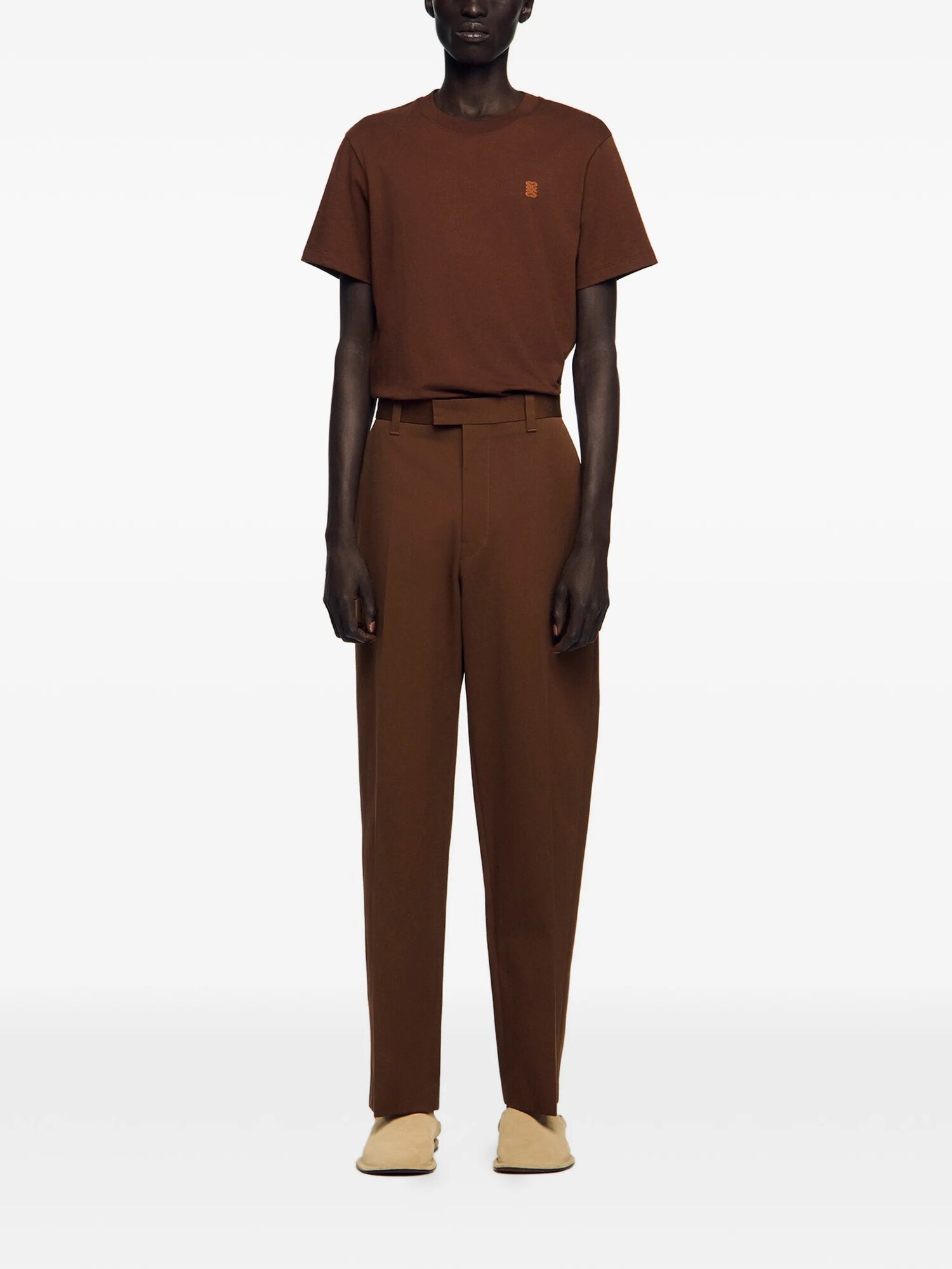 Брюки Sandro Belt-loops trousers, размер 44 FR, коричневый — фото 1