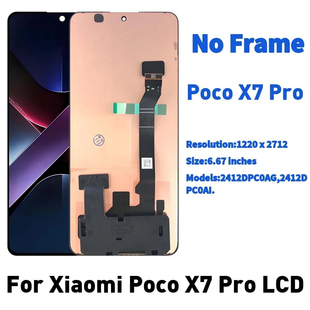6,67-дюймовый AMOLED-дисплей для Xiaomi Poco X7 Pro 5G, сенсорный экран, дигитайзер для Xiaomi PocoX7Pro 2412DPC0AG, замена ЖК-дисплея, ремонт