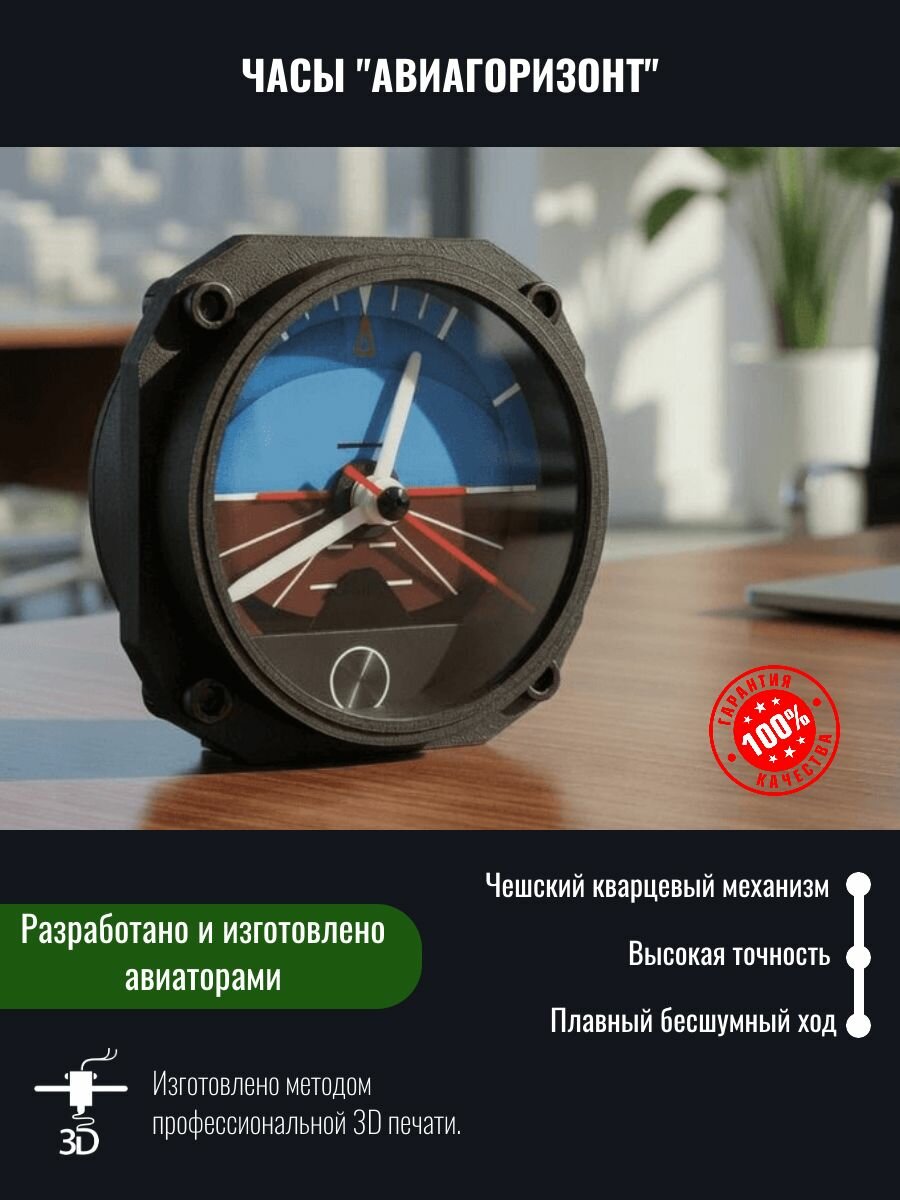 Авиационные часы "Авиагоризонт" Сувенир авиация.