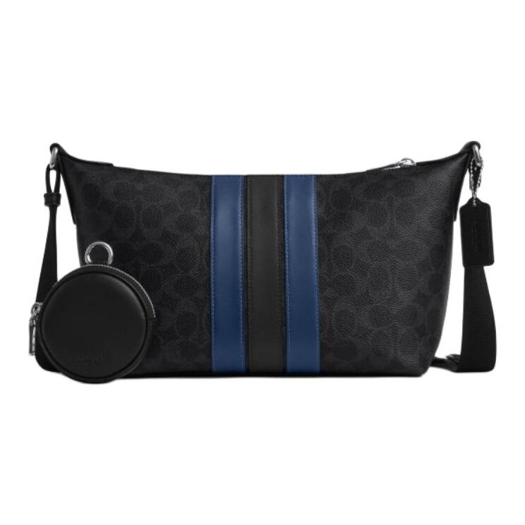 Сумка Coach, фактура тиснение, черный — фото 1