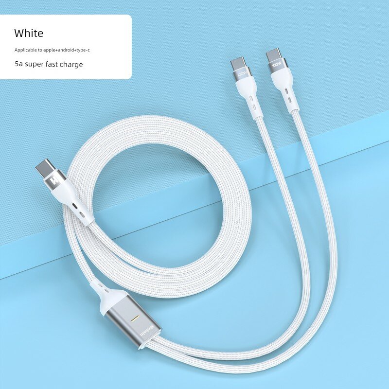 USB-C кабель 100 Вт быстрой зарядки 1,2 м, двойная портовая поддержка для iPhone iPad совместимость с Type-C к