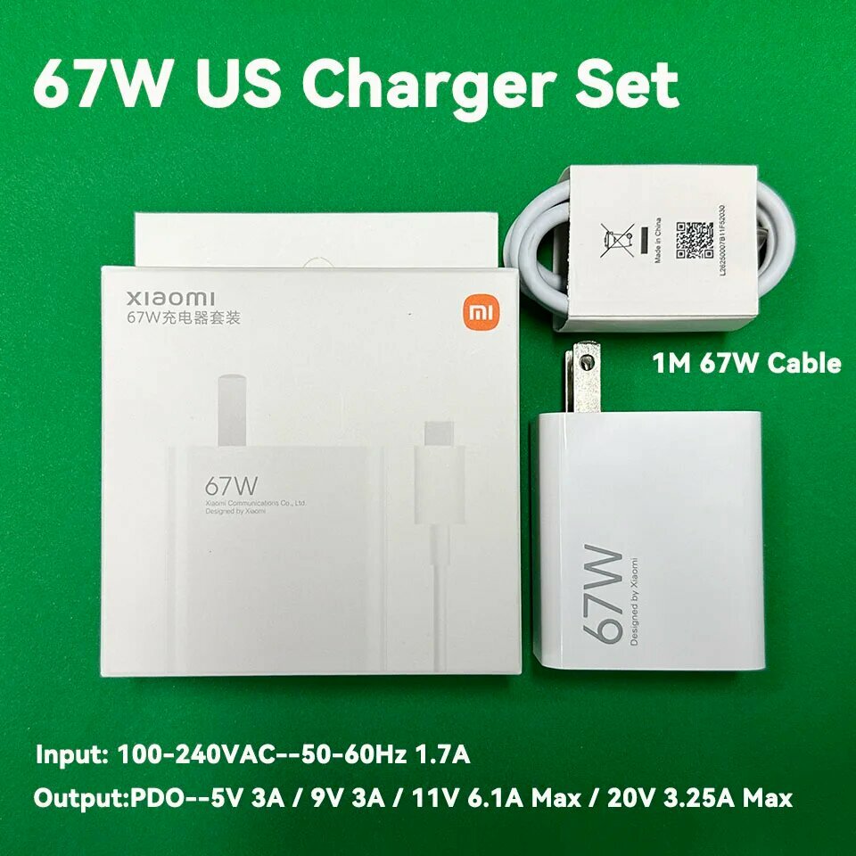 Оригинальное зарядное устройство Xiaomi 67W, зарядка Type-C, Mi Hyper Turbo Chargers 67W, адаптер быстрой зарядки для Xiao Mi 17T, 15T, 13 Pro, 11, 10, Poco