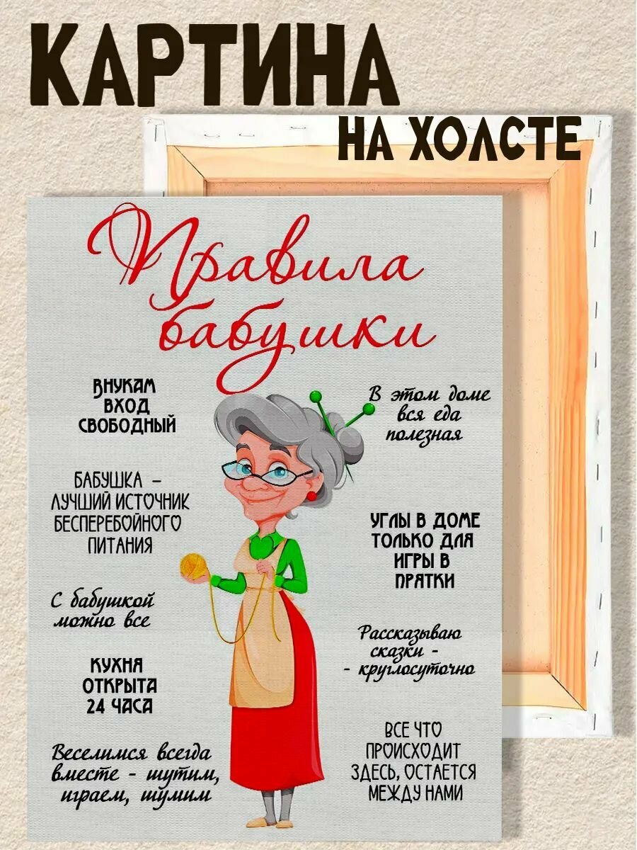 Картина на стену Правила бабушки и дедушки