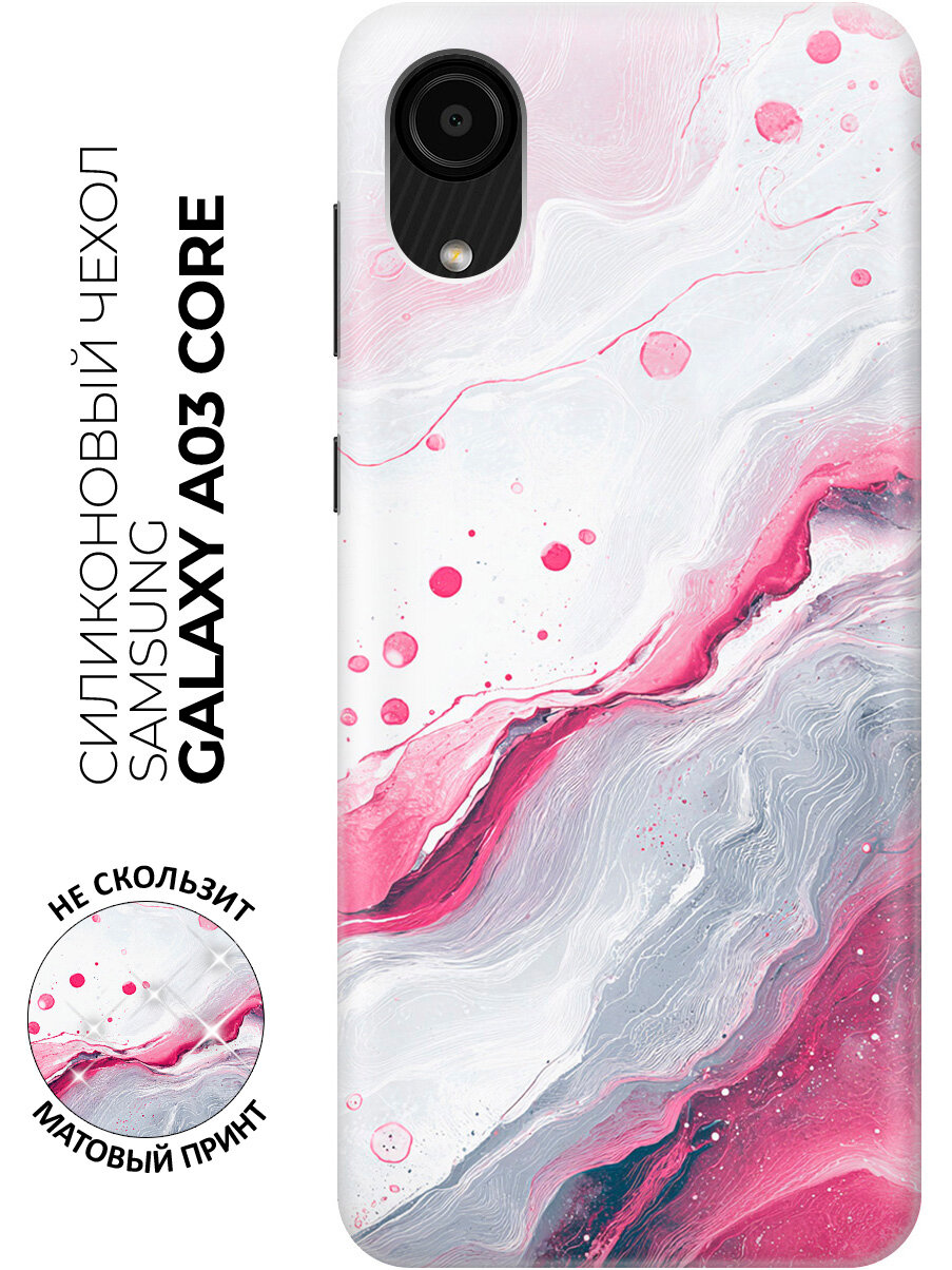 Силиконовый чехол на Samsung Galaxy A03 Core с принтом "Бело-розовый срез"