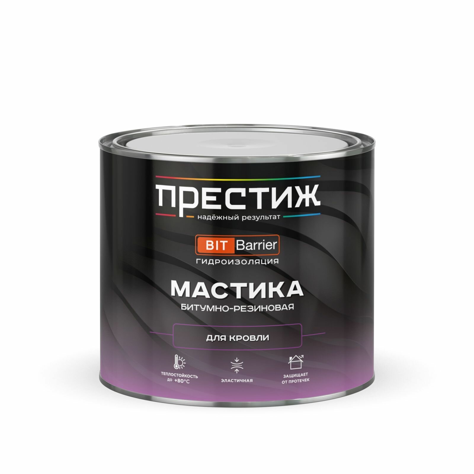 Мастика битумно-резиновая Престиж гидроизоляционная, для кровли, 2 кг 01-294-193-020
