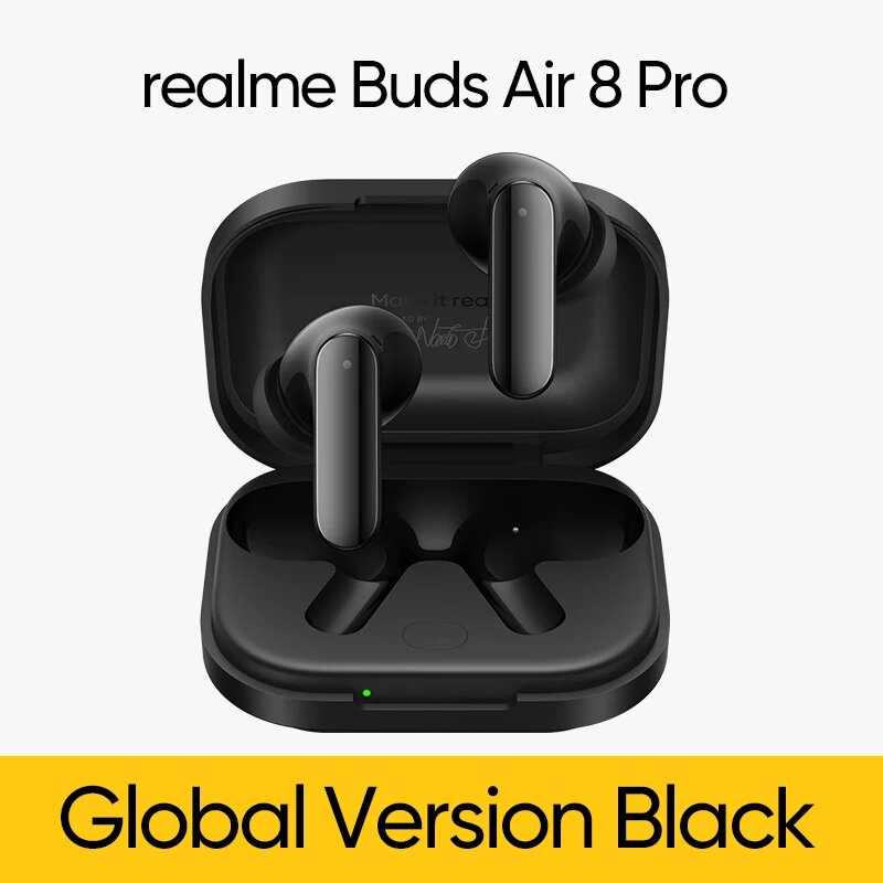 Realme Buds Air 8 Pro Black, Bluetooth 6.1, шумоподавление