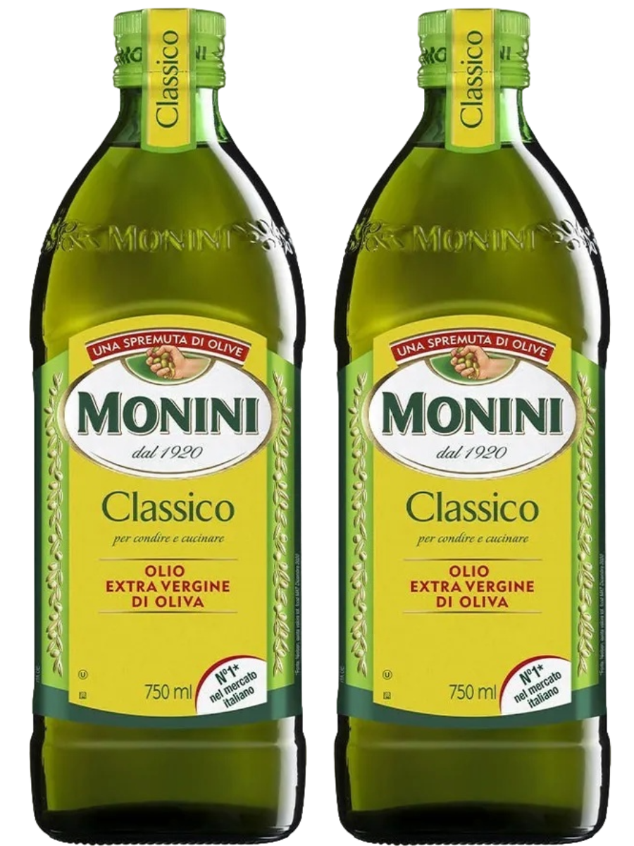 Масло оливковое Monini Монини Classico Extra Virgin нерафинированное, 2шт по 750 мл