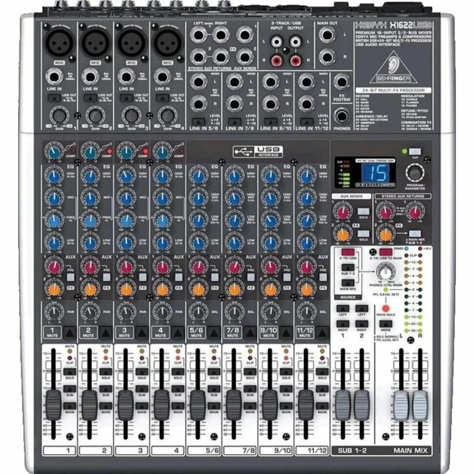 Микшерный пульт Behringer X1622USB, 4 моновхода с компрессорами, 1819283
