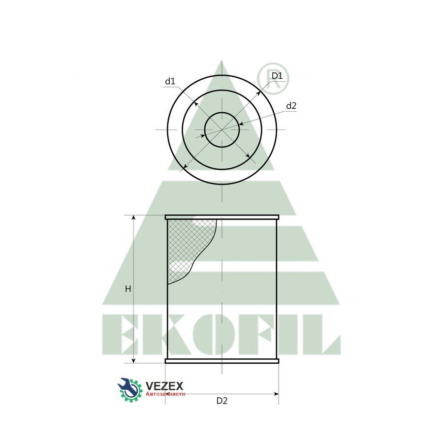 EKOFIL EKO01494 фильтр воздушный! 508-281/147.9\ DAF 95XF, Catrpillar, Perkins