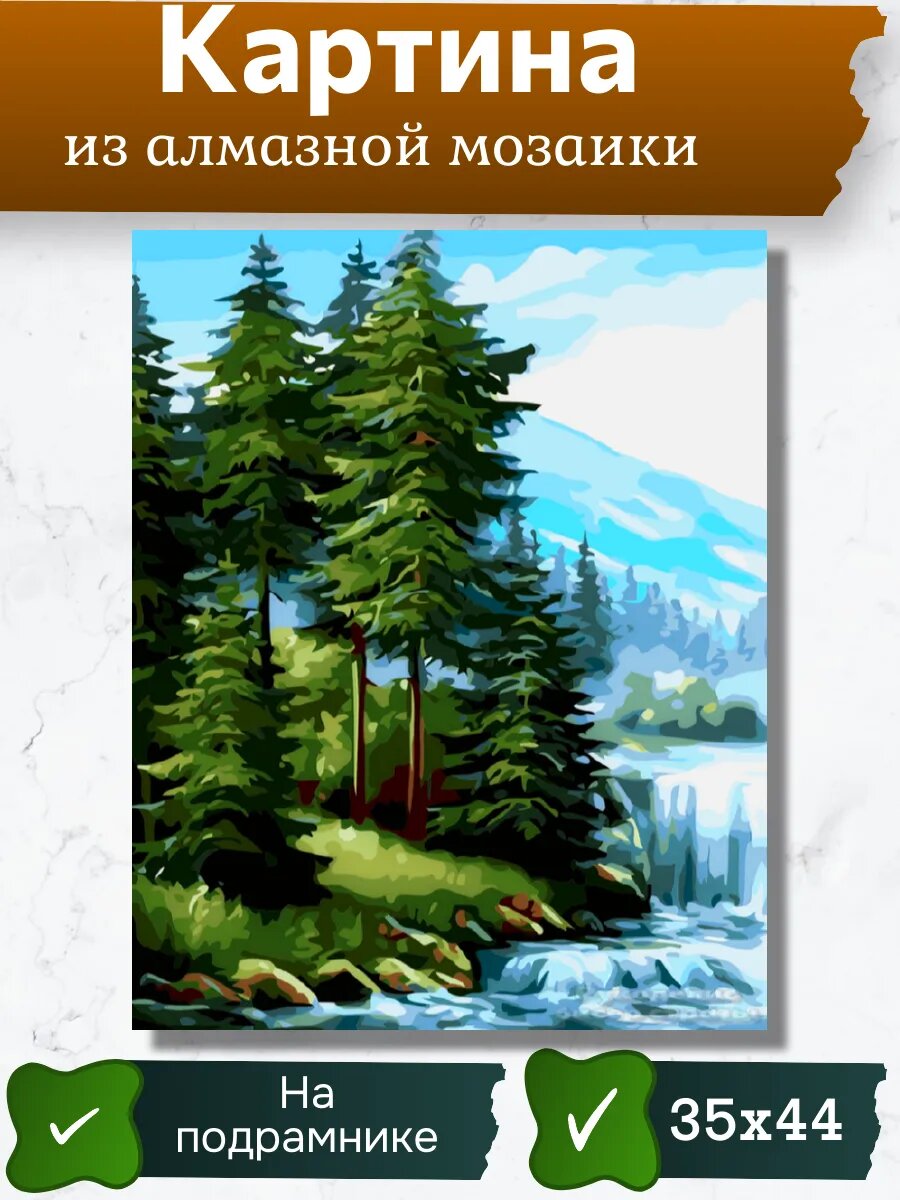 Алмазная мозаика на подрамнике 35х44