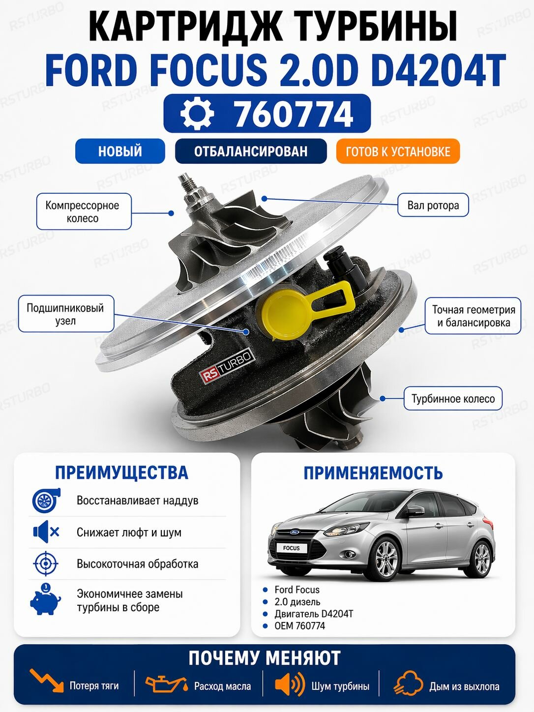 Картридж турбины Ford Focus 2.0LD 760774