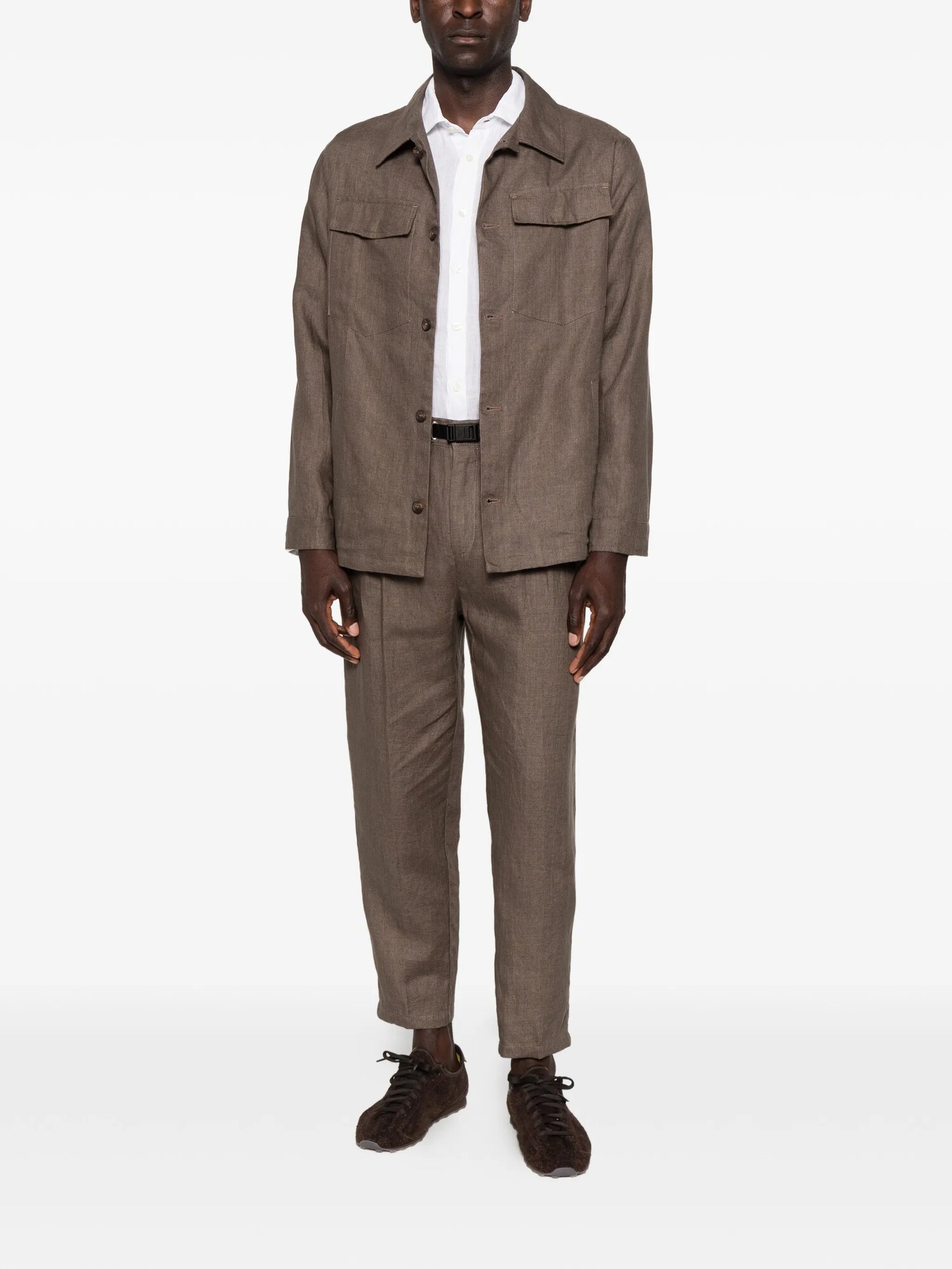 Куртка WHITE SAND Buttoned flap-pockets jacket, размер 50, brown — фото 1