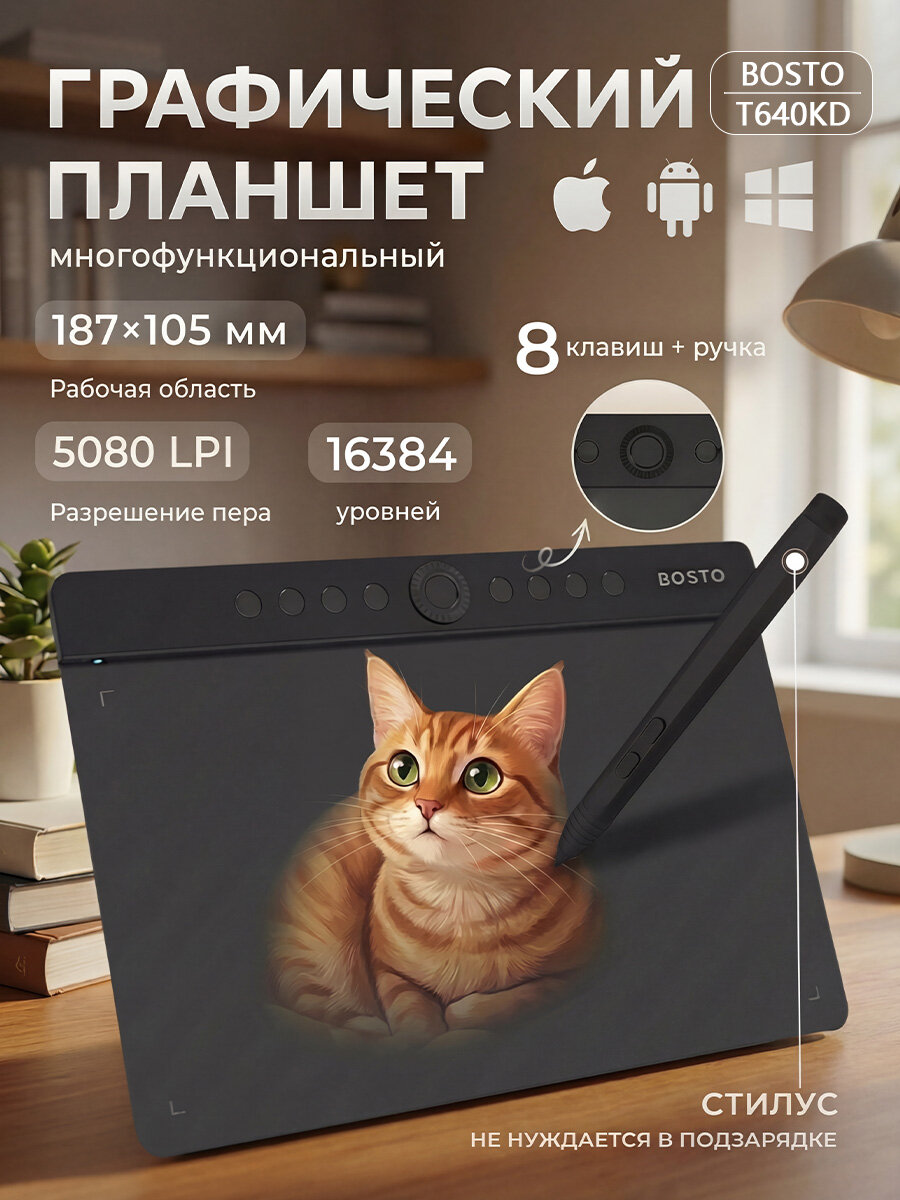 Графический планшет Bosto T640KD