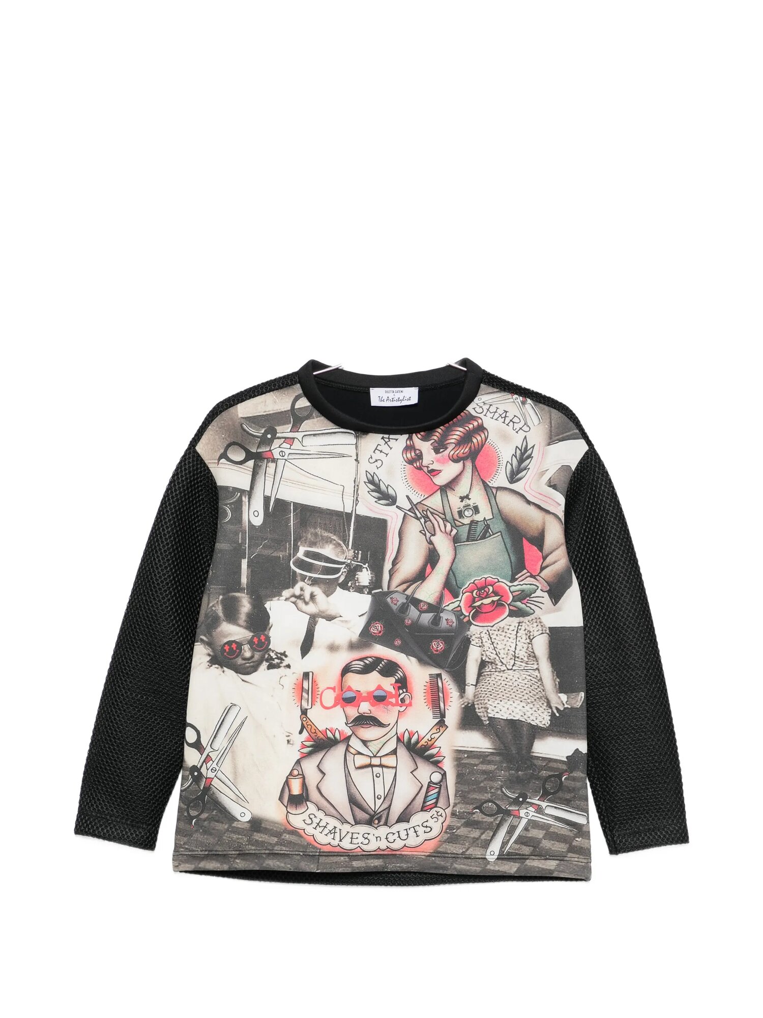 Толстовка Graphic-print mesh-sleeve sweatshirt